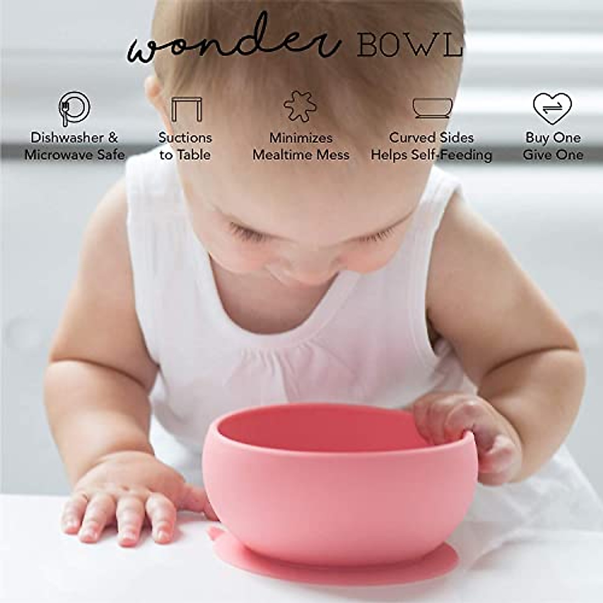 Bella Tunno Wonder Bowl - Silicone Suction Bowl for Toddlers and Baby Bowls, Microwave and Dishwasher Safe Food-Grade BPA Free Silicone, Off-White