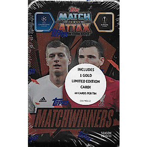 Match Attax 2020 2021 Topps UEFA Champions League Soccer Trading Card Game Sealed MEGA Collector's Tins with Bonus Gold Cards and Exclusive Inserts (4 Tin Lot Including one of Each Different Type)