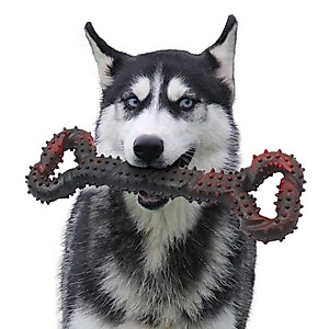 AMOMI PET Dog Toys for Aggressive Chewers Large Dog Toys with Convex Design Natural Rubber Tug-of-war Toy for Energetic Dogs Medium Large Dogs Tooth Clean