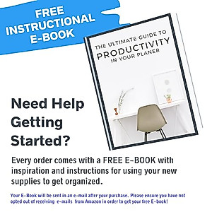 Ultimate Productivity Stickers Set - Large Value Pack of 20 Planner Sticker Sheets - Calendars, to Do Lists, Habit Trackers, Goals - Accessories & Supplies for Dot Grid Journals by Sunny Streak