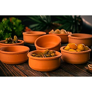 LUKSYOL Handmade Unglazed Clay Bowls: Set of 8 (3.1 x 1.38 inches) - Embark on a Culinary Journey with Authentic Terracotta Cooking for Indian, Mexican, Korean Delights!