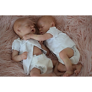 Pinky Reborn Baby Dolls Twins 18 inch Silicone Full Body Newbron Baby Doll Reborn Preemie Baby Girl Dolls Toy Accessories Birthday Gift for Age 3+