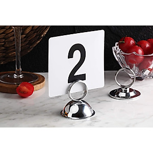 New Star Foodservice 23398 Ring-Clip Table Number Holder/Number Stand/Place Card Holder, Set of 12, 1.5-Inch