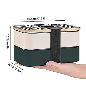 Printidea Adult Lunch Box, Bento Box, With Cutlery Set Of 3, 2 Compartments, Rectangular, Lunch Box For Adults