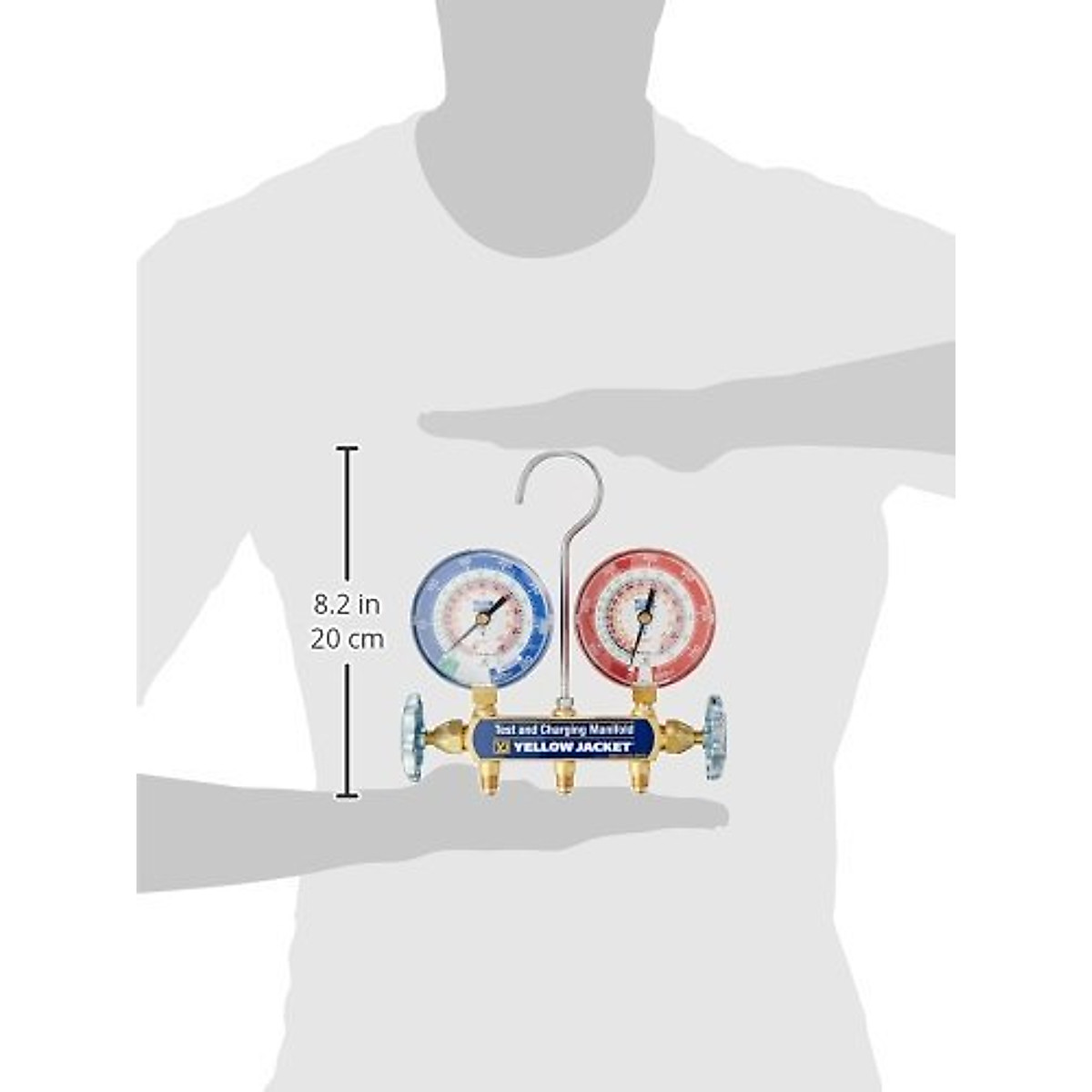 Yellow Jacket 42004 Series 41 Manifold with 3-1/8" Gauge, psi, R-22/404A/410A