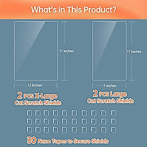 CoHaHa Furniture Protectors from Cats Scratch, Single Sided Cat Scratch Deterrent, Cat Scratch Furniture Protector Training Tape, Clear Anti Couch Scratch (4-Pack + 30 Tapes)