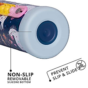 Elemental Iconic Pop Kids Water Bottle for School Girls and Boys | Triple Insulated Stainless Steel Thermos with Straw Lid & Fidget Handle | Flask Water Bottle | BPA free Tumbler, 14oz - Unicorn
