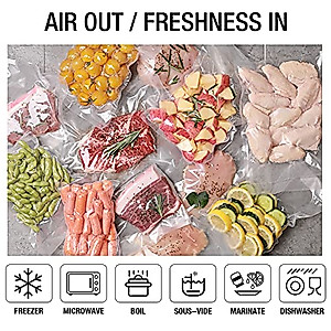 BOURGE CHEF Vacuum Sealer Smooth Flat Bags (11"x50') 2 Rolls, for Bourgechef & Magicseal Sealers, Nozzle Sealers, Chamber Sealers, BPA Free, Perfect for Home User or Restaurant