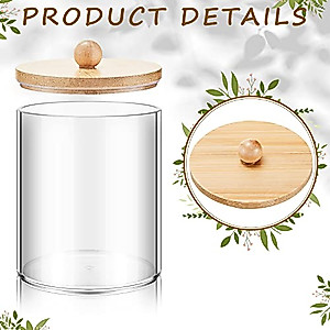 Mumufy 12 Pcs Cotton Ball Holder with Lids 10 oz Clear Plastic Apothecary Cotton Swab Holder Round Bathroom Canisters Organizer Accessories Compatible with Qtip