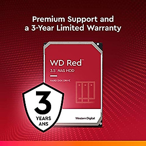 Western Digital 6TB WD Red NAS Internal Hard Drive HDD - 5400 RPM, SATA 6 Gb/s, SMR, 256MB Cache, 3.5" - WD60EFAX