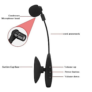 n/a Wireless Instrument Microphone Suction Cup Condenser Gooseneck Mic Voice Recording Live Show for Guitar Violin Bas