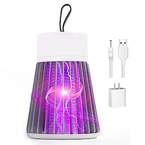 Bug Zapper Effective Attractant Insect Fly Pest Trap White Electric Mosquito Zappers Killer,Insect Fly Trap for Backyard,Patio, Electronic UV Lamp for Outdoor and Indoor Patio