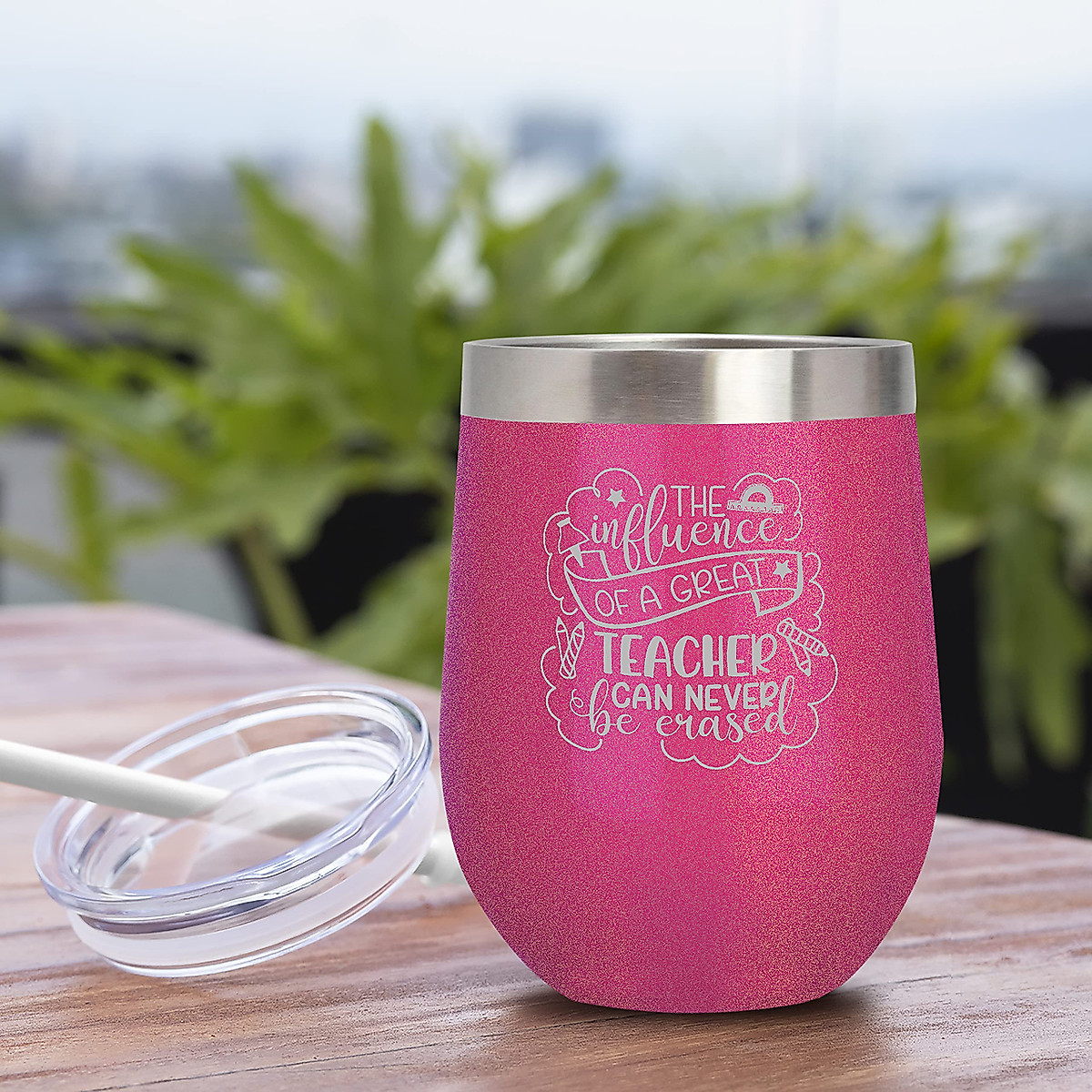 Bad Bananas Teacher Gifts for Women - 12 oz Insulated Wine or Coffee Tumbler With Lid - Teacher's Week Gifts, End of Year Appreciation Thank You Gift Ideas from Student