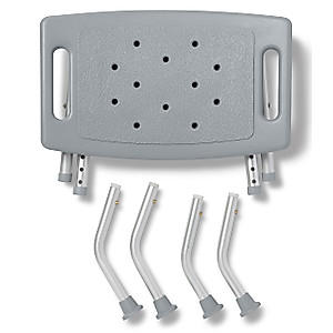 Medline Folding Shower Chair Without Back, Bath Chair Supports up to 250 lbs, Gray