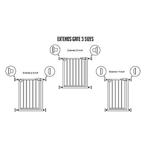 Baby Gate Extender Wall Protector - Pressure Mounted Gates Extension Kit Extends 1.1-3.5 inches Child Safety Gates and Protect Walls & Doorways from Pet & Dog Gates - Work on Stairs (White)