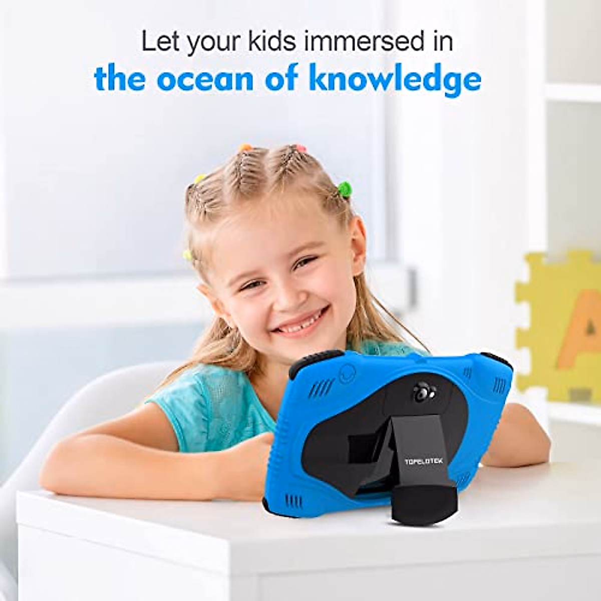 Tablet for Kids 7 Kids Tablet for Toddlers Tablet with Case Included, Kids Learning Tablet with Wi-Fi Dual Camera 2GB 32GB, Parental Control, Youtube, Netflix,Shock Proof Children Tablet for Boy Girls