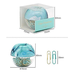 MultiBey Ocean Blue Paper Clip Holder Dispensers Gold Mint Green Paper Clips S Home Office Organizers Gifts, 100 Clips per Box