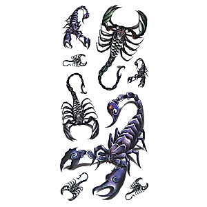 COKOHAPPY 5 Sheets Temporary Tattoo 3D Scorpion for Women Men Lower Back Shoulder Neck Arm