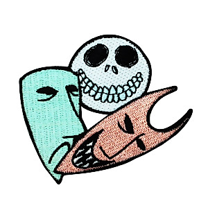 Disney Nightmare Before Christmas Trick or Treat Masks Patch Iron On Applique