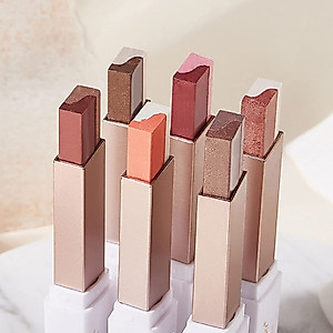 12 Colors Eye Shadow Stick Makeup, Glitter EyeShadow Highlighter Stick, Brilliant Eye Brightener Stick Shimmer Eye Highlighter Makeup Pencil, Double Colors Gradient Highlighter Eye Brightener