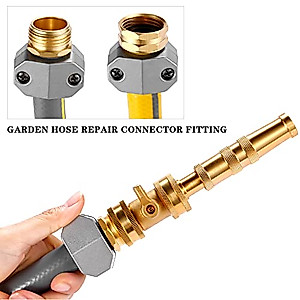 Zinc and Aluminum Male and Female Coupling, Fits All 5/8-Inch and 3/4-Inch Garden Hose Repair Fitting, 2 Pack (Male + Female)