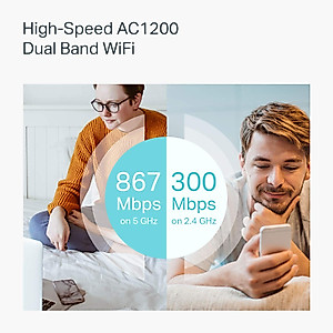 TP-Link AC1200 WiFi Router (Archer A5) - Dual Band Wireless Internet Router, 4 x 10/100 Mbps Fast Ethernet Ports, Supports Guest WiFi, Access Point Mode, IPv6 and Parental Controls