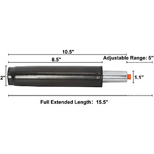 Mono-gatari Office Chair Gas Lift Cylinder Replacement | Gas Cylinder for Office Chair | Hydraulic/Pneumatic Piston for Office Chair | Heavy Duty Universal Size Black