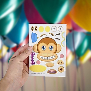 Kicko Make-a-Zoo Animal Sticker Book -12 Pack - Stickers for Kids - Useful in Arts, Parties, Birthdays, Party Favors, Crafts, School, Daycare, Christmas