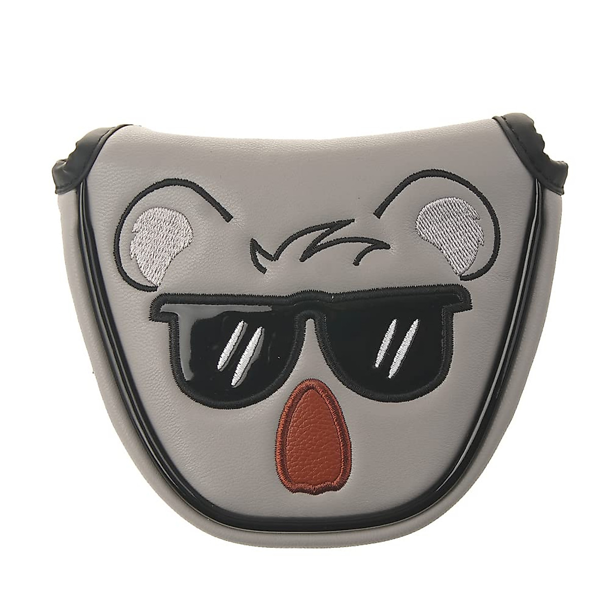 PLUSKER Golf Club Mallet Putter Head Cover Magnetic Mouse Rat Animal Cartoon Embroidery Pattern Synthetic Leather PU Headcovers