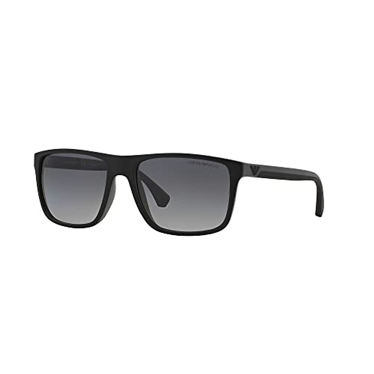 Emporio Armani Men's EA4033 Square Sunglasses, Black/Grey Rubber/Polarized Grey Gradient, 56 mm