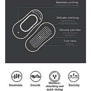 KEAIDO 5 Pairs Women Yoga Socks Non Slip Sticky Grip Accessories for Pilates, Yoga, Barre, Dance Ballet, Barefoot Workout Sports Fitness US Size 4-8.5