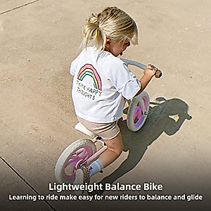 JOYSTAR 14 Inch Balance Bike for Boys Girls 3T to 6 Years Old Push Toddler Balance Bikes with Footboard 14" Child Glider Kids Pink