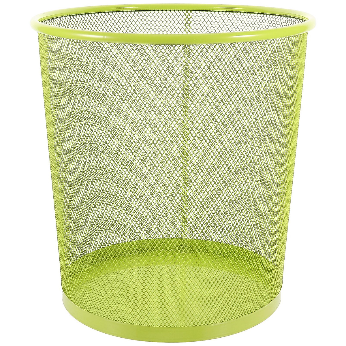 Ciieeo Green Mesh Trash Cans Mesh Office Trash Can Open Top Metal Wire Wastebaskets Waste Basket for Near Desk Garbage Can Recycling Garbage Container Bin 26.5x28cm