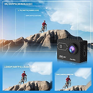 Waterproof 4K Action Camera Underwater 131FT, 4K 30FPS 16MP WiFi Ultra HD Video Camera for Vlogging Recording, Anti-shake Digital Sports Camera for Photography, Remote Control 4xZoom,170°Wide Angle