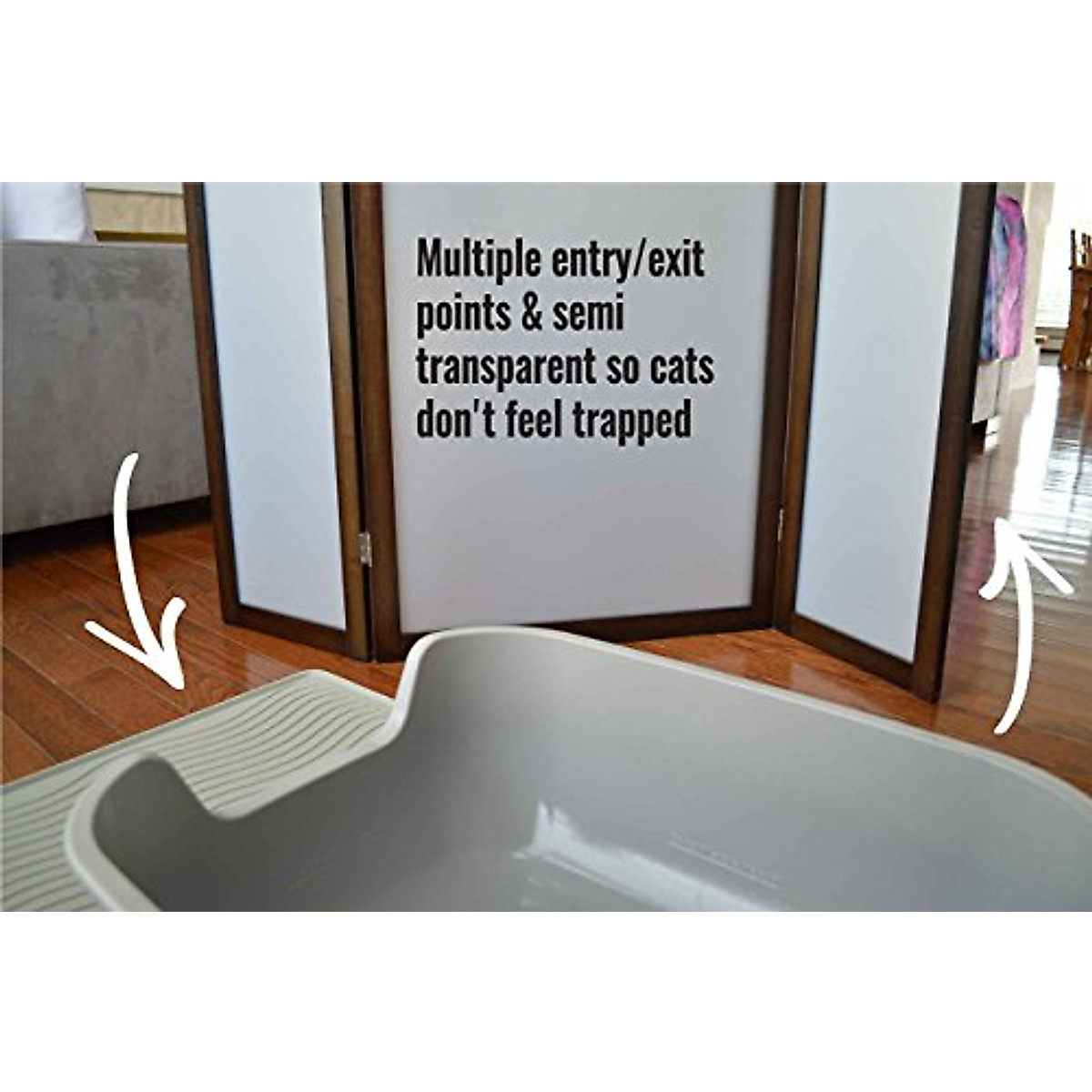PetFusion ModestCat Litter Box Privacy Screen (3' tall; 4' wide). Cat litter box furniture best for your cat's health