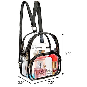 COVAX Clear Mini Backpack, Stadium Approved Clear Crossbody Shoulder Bag, Fashion Women Transparent Backpack for Work, Security Travel, Concert & Sport Event