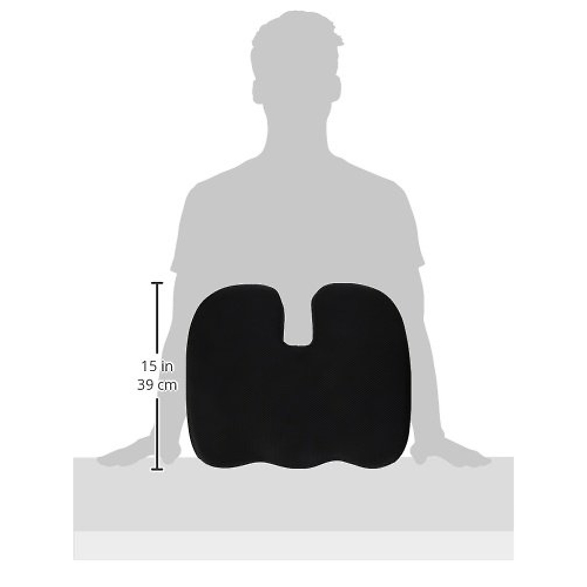 DMI Memory Foam Seat Support Cushion | Coccyx, Sciatica, & Tailbone Pain Relief | Multi-Use Ergonomic Seat Cushion for Office Chair for Driving & Home | Breathable