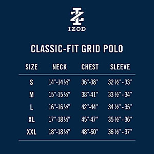 IZOD Men's Performance Golf Grid Polo, White, X-Large