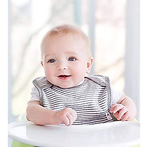 Burt's Bees Baby - Bibs, 4-Pack Lap-Shoulder Drool Cloths, 100% Organic Cotton with Absorbent Terry Towel Backing (Heather Grey)