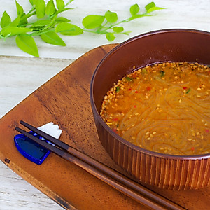 OTSUMAMI TOKYO Japanese Soup Bowl, Miso Soup Cup, Soup Mug for Noodle, Rice, Cereal, Dishwasher safe, Durable, Made in Japan (1pc, Hexa Wood Grain Pattern, Large 5 x 2.6 in.)