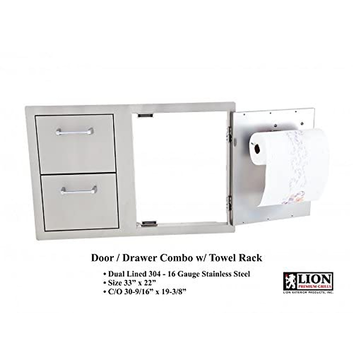 Lion 40-Inch Natural Gas Grill L90000 with Refrigerator and Door and Drawer Combo and Drop-In Sink with and 5 in 1 BBQ Tool Set Best of Backyard Package Deal