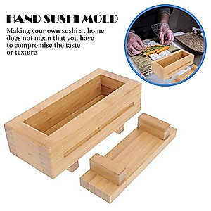 Yardwe Wood Sushi Press Mold Oshizushi Mold Box Bamboo Sushi Maker Tool DIY Wood Sushi Making Kit for Home Sushi Rice Roll Mold Tool Set