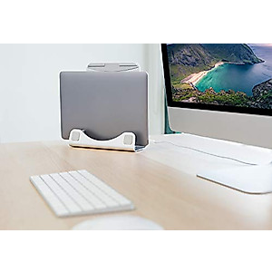 Mount-It! Vertical Laptop Stand - Aluminum Vertical Laptop Holder | 2 in 1 Laptop Riser for Desk | Vertical MacBook Stand for MacBook Air, MacBook Pro