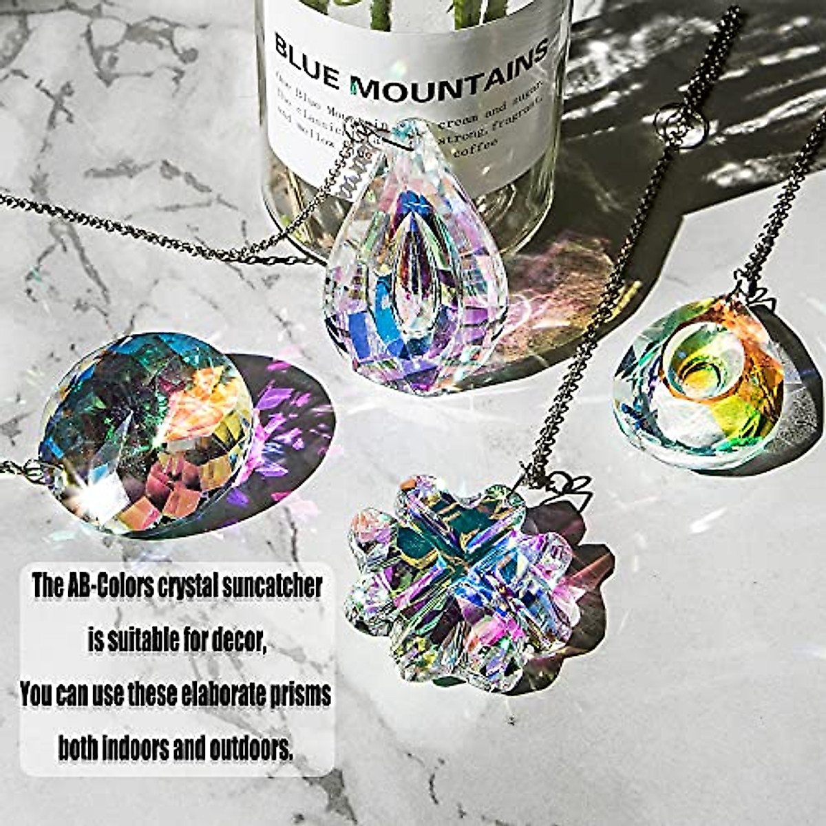4pcs Crystal Suncatchers Hanging Sun Catchers Rainbow Maker for Home Lamp Chandelier Lamp Prisms