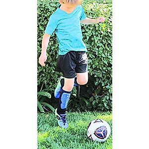 Kids Shin Guard XS Size fits Most Kids Ages 3-5 (Blue)