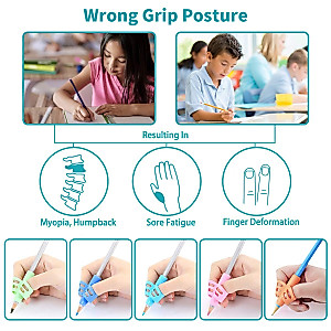 Mlife Pencil Grips - 10PCS Children Pencil Holder Writing Aid Grip Trainer, Ergonomic Training Pen Grip Posture Correction Tool for Kids (Set of 10PCS)