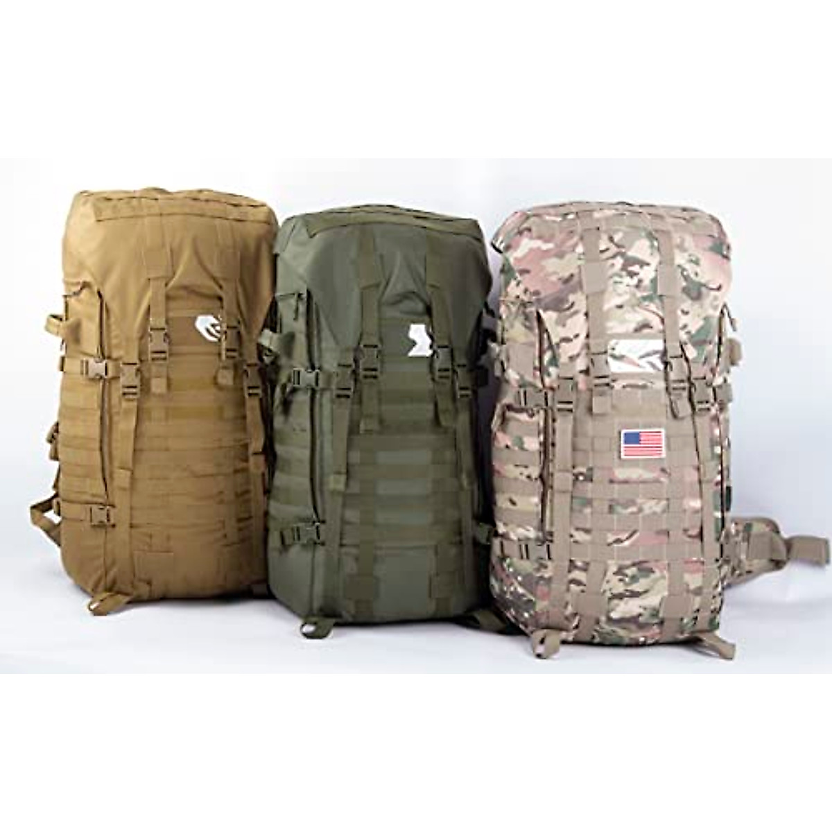 BACKFERRY Large Military Backpack Army Rucksack with Internal Frame Hydration and MOLLE Compatible. Top and Front Load for Wild Camping Backpacking Hiking Bushcraft Adventure 60L