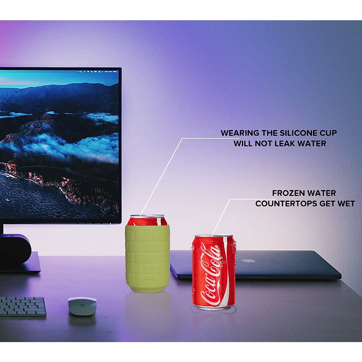 Soft Silicone Sleeves Insulators for Standard Soda/Beverage/Beer Can, Standard Soda/Beverage/Beer Can Silicone Cold Insulating Covers, 12OZ Beer Bottle Sleeves(Blue)