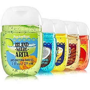 Bath and Body Works Anti-Bacterial Hand Gel 5-Pack PocketBac Sanitizers, Assorted Scents, 1 fl oz each