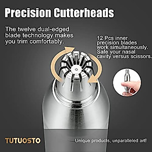 Tutuosto Manual Nose Hair Trimmer Ear Hair & Nose Hair Removal for Men Stainless Steel, Battery-free, Painless, Waterproof, Easy to Clean, and Carry Nose Hair Remover Men's Day Gifts